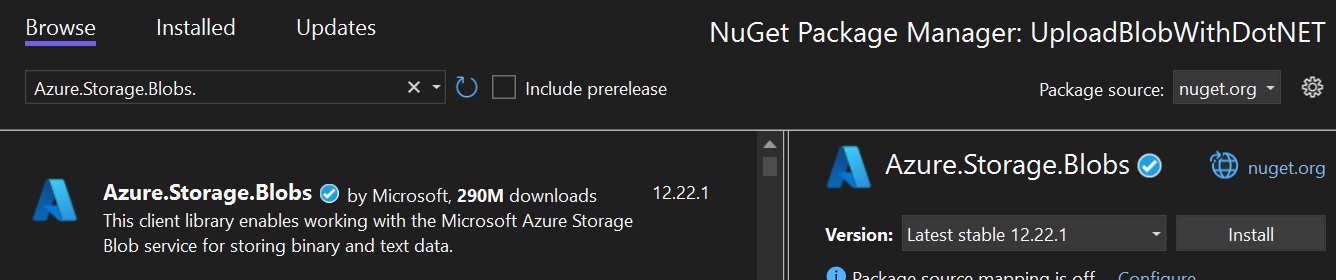 Tutorial: Azure Blob Storage client library for .NET