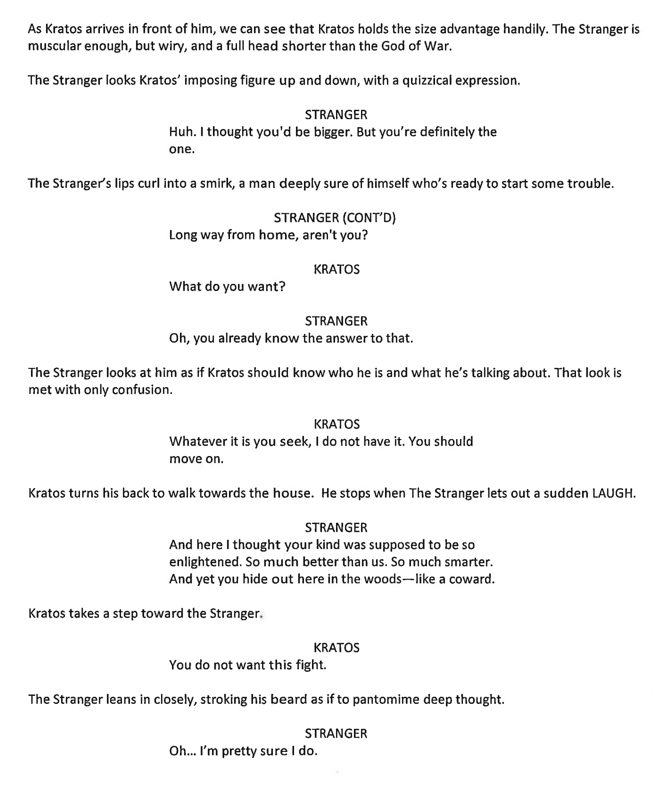 How to write in video game script format