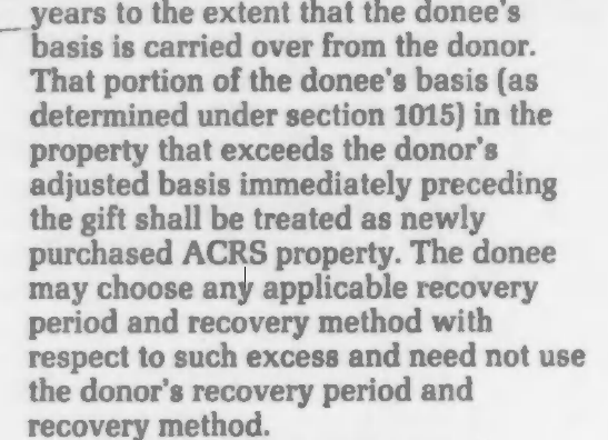Basis Rules and Gifted Property: Determining Depreciation Schedules