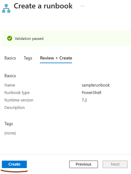 How to create a sample Azure Automation runbook