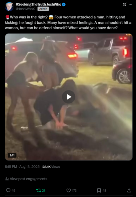 😱 Four women attacked a man, hitting and kicking; he fought back.