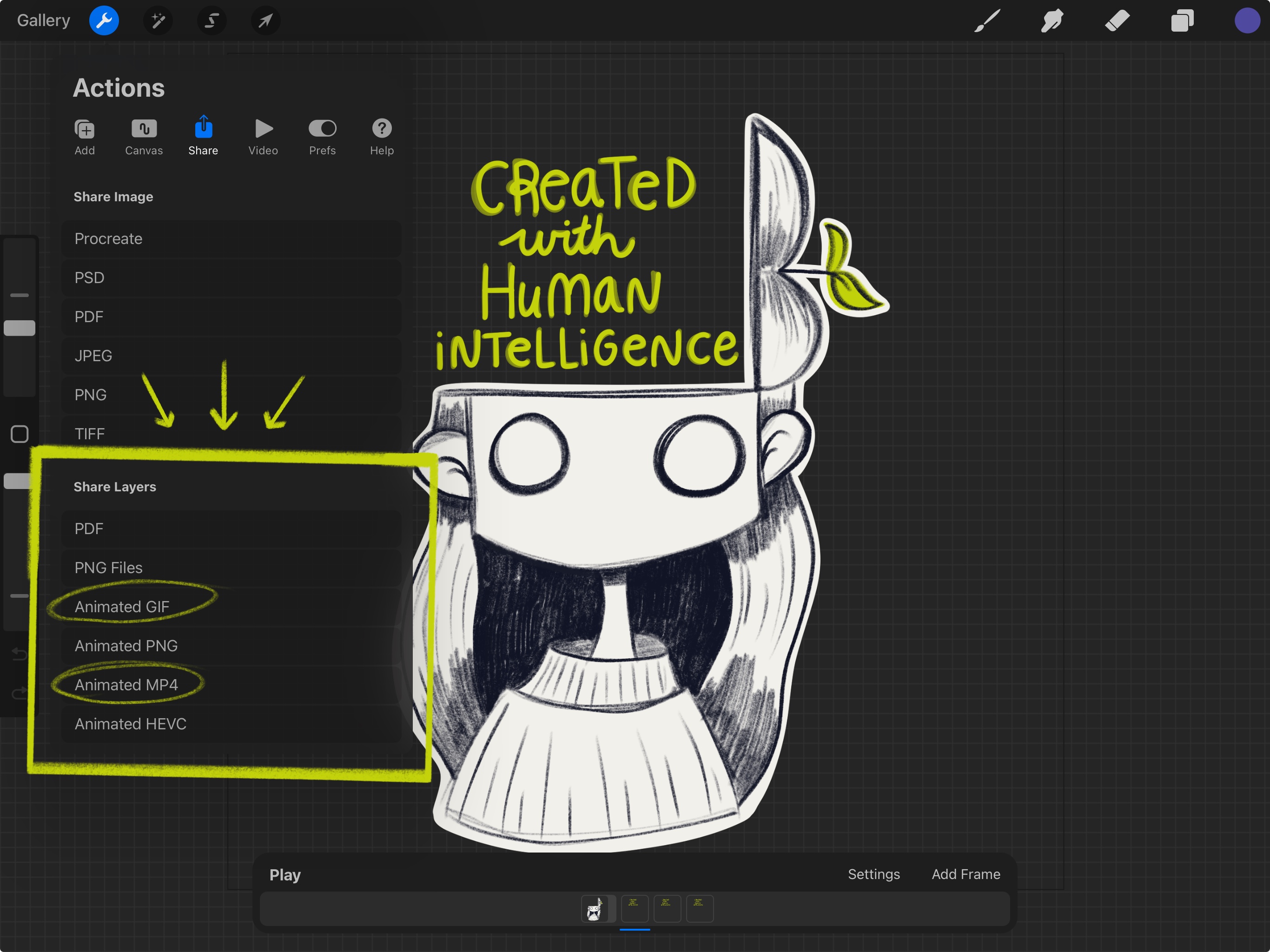 Procreate Tutorial: Exporting Animations - by Jenni Macklin