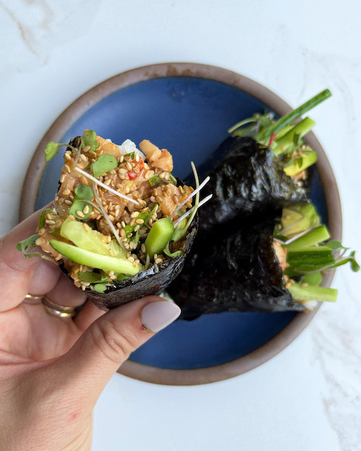Spicy Shrimp Hand Rolls - by Carina Wolff - good mood food