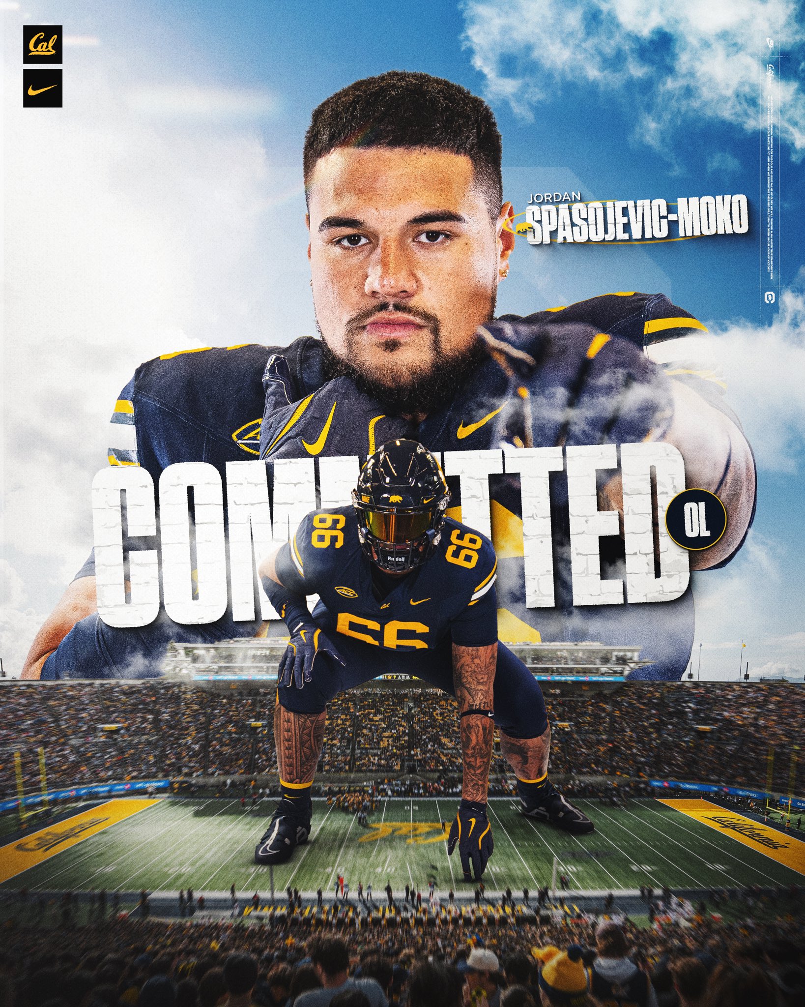 Cal Adds Charlotte offensive lineman Jordan Spasojevic-Moko