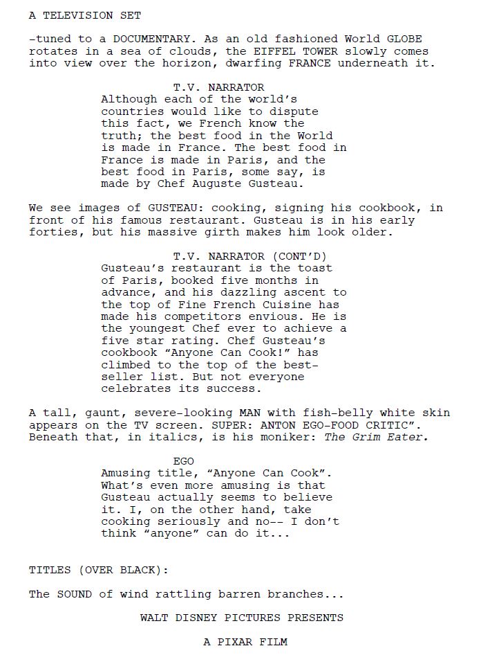 Ratatouille (2007) Script Review | #95 WGA 101 Greatest Scripts of the ...