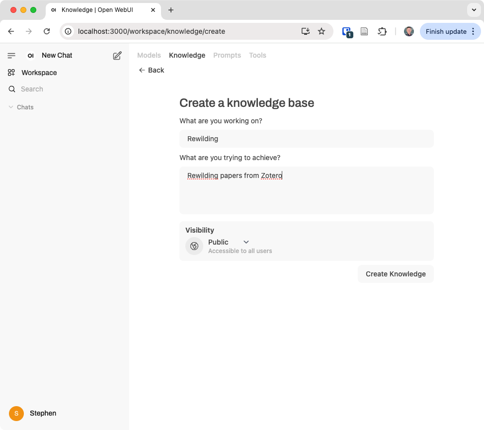 Build a local RAG application with Open WebUI to chat with your Zotero library