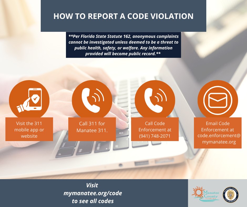 Manatee County Encourages Residents to Report Code Violations Through ...