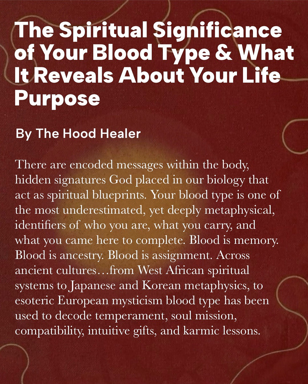 The Spiritual Significance of Your Blood Type & What It Reveals About ...