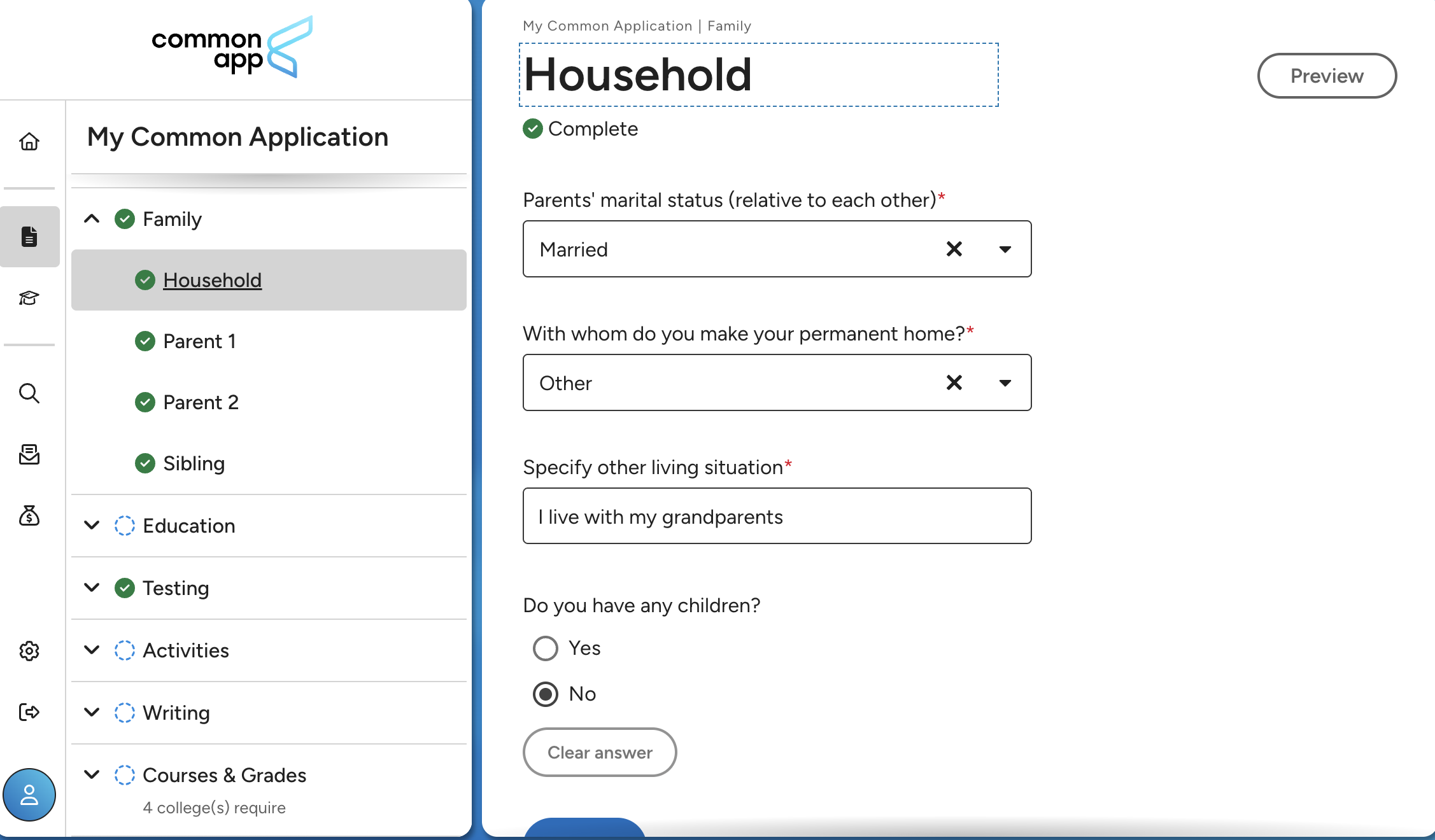 Common App Section by Section - Family - by Scott Dickens