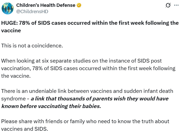Six Major Studies Find 78% of Sudden Infant Death Syndrome (SIDS) Cases ...