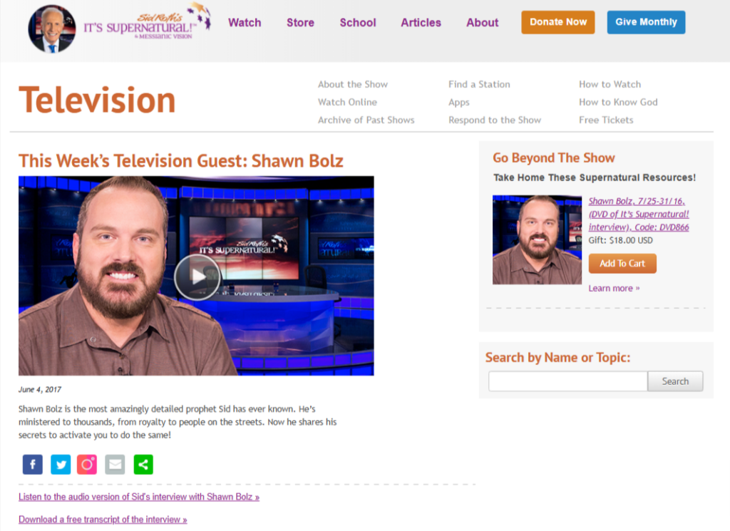 ‘Prophet’ Shawn Bolz ‘Canceled’ By Charismatics For ‘Strangled Wife ...