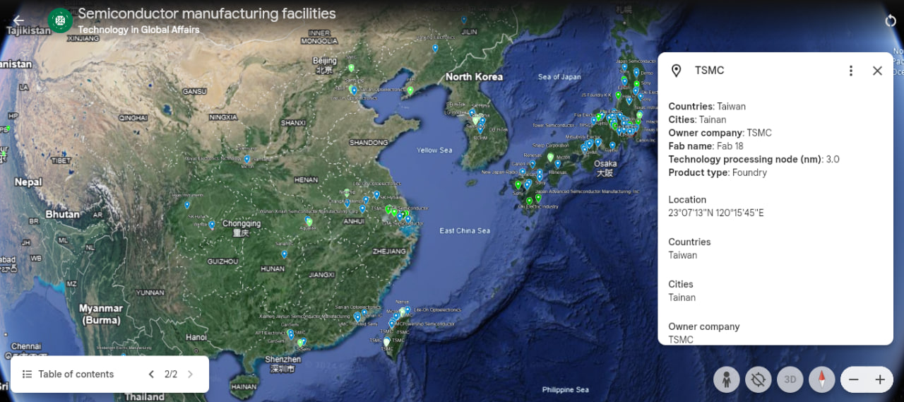 Semiconductor Manufacturing Facilities Map