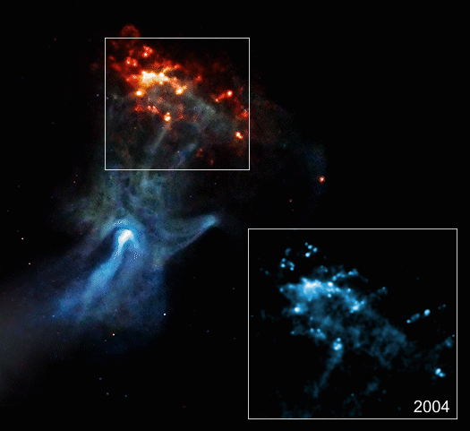 How a dead star carved the “Hand of God” in space