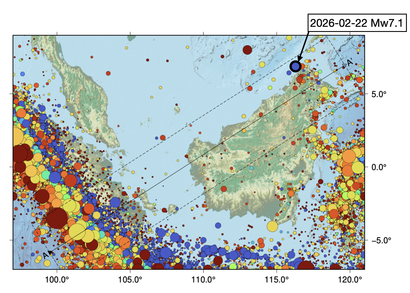 Deep Mw7.1 earthquake strikes Sabah, Malaysia