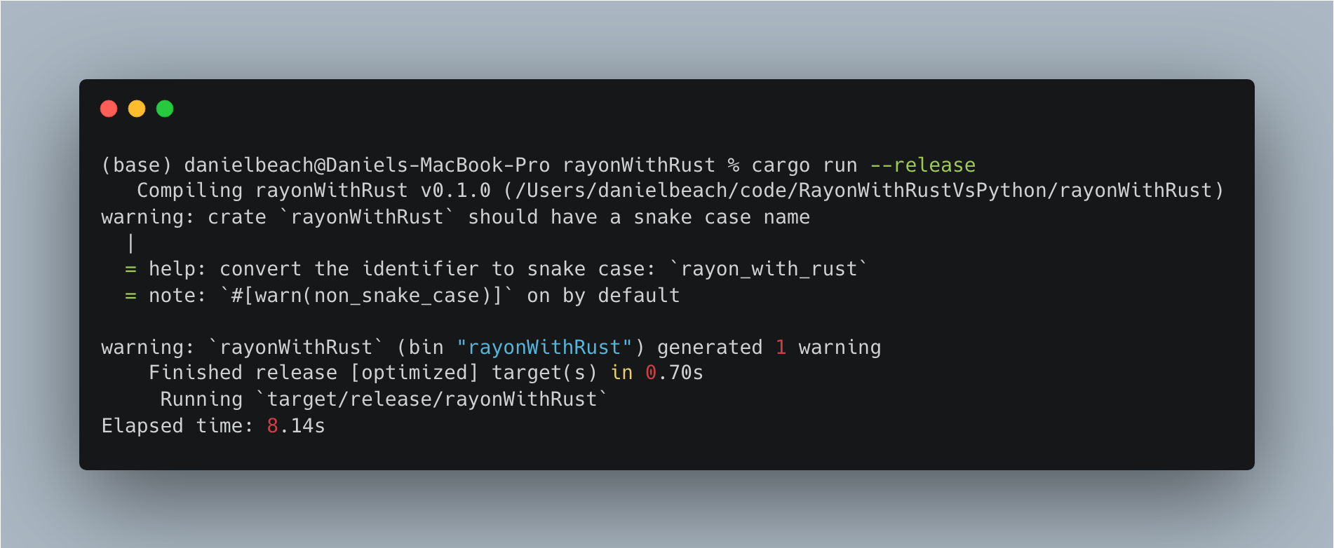 Rayon in Rust vs Python Process and Thread Pools.