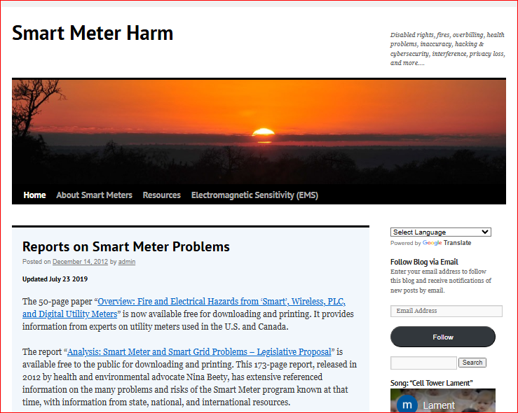 Expert Letter on Risks of Smart Meters, Fires