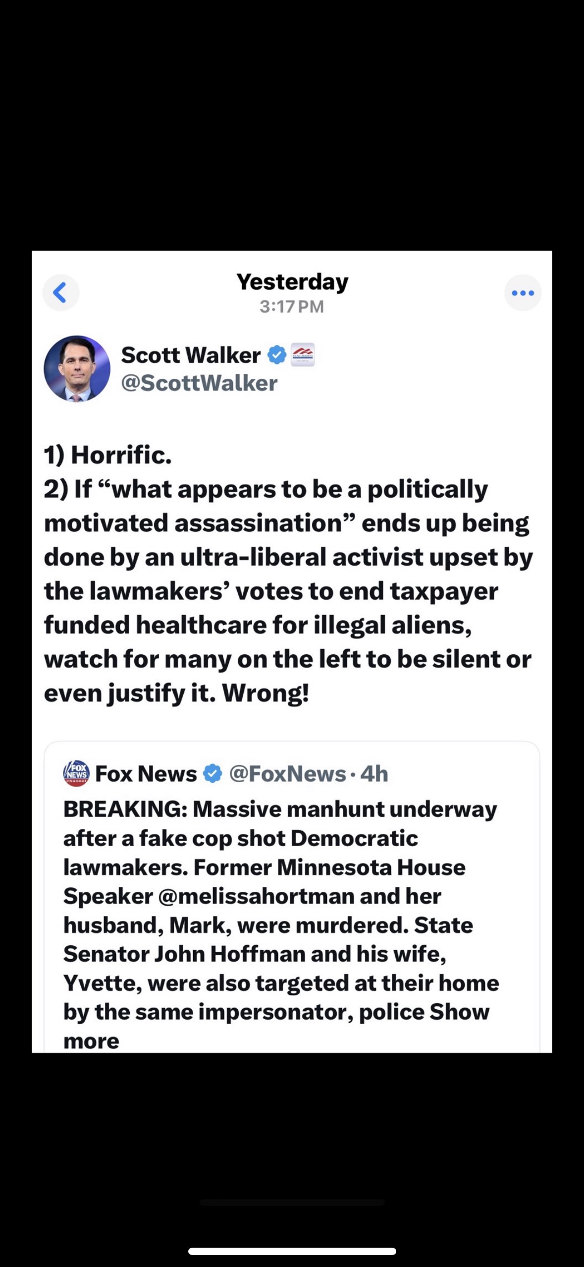 Adam Kinzinger on Substack: "Hey there Scott Walker. I noticed you deleted this after learning ...