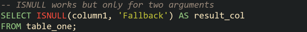 Using COALESCE to Pick the First Non Null Value