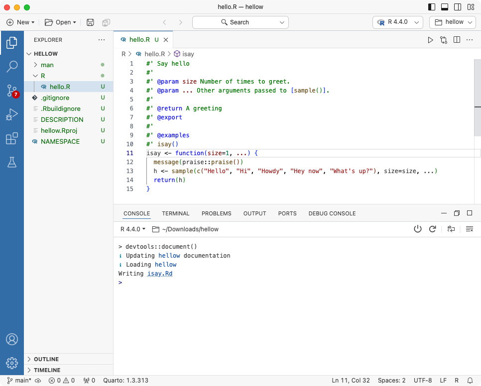 R package development in Positron - by Stephen Turner