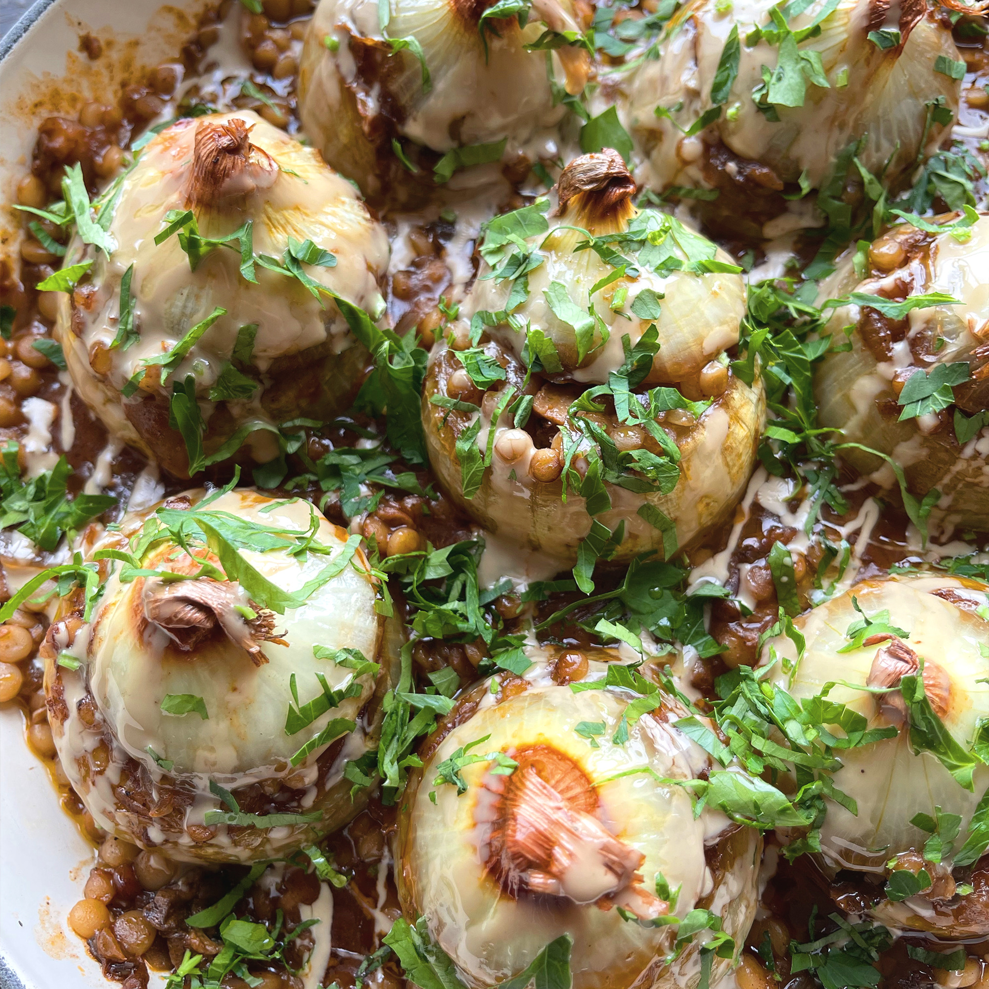 Stuffed Onions with Moghrabieh (or couscous)