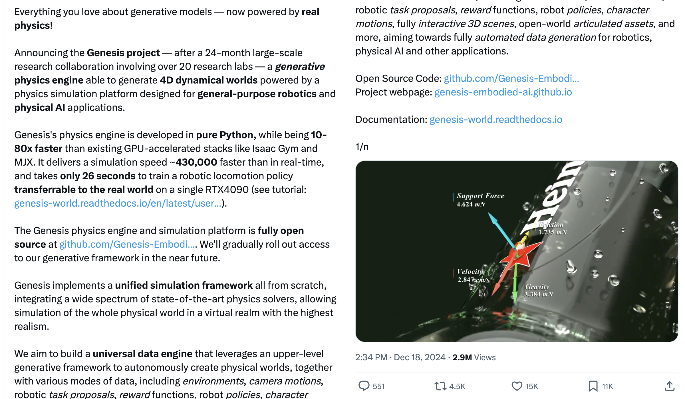 How fast is the new hyped Genesis simulator? - by Stone Tao