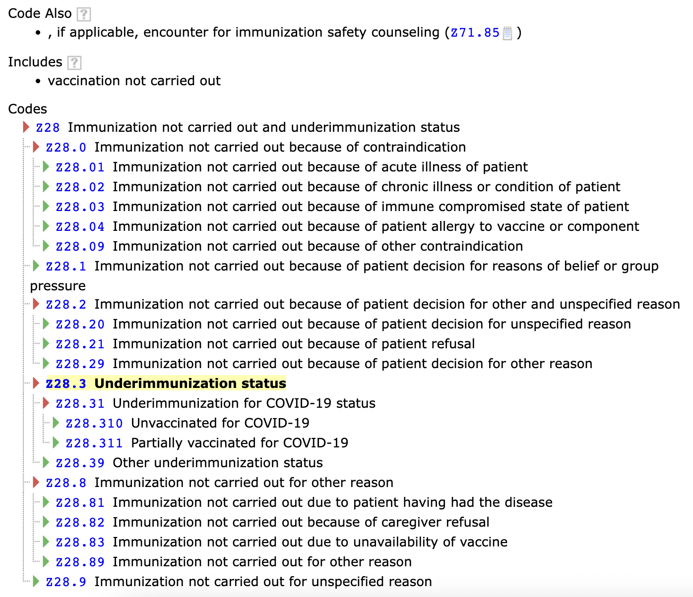 The relevance of the new ICD-10 code: "Underimmunization status"