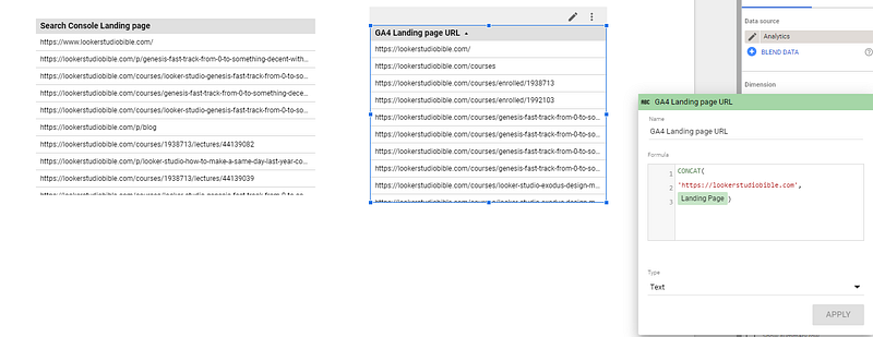How to add a link in a table using the HYPERLINK function in Looker Studio?