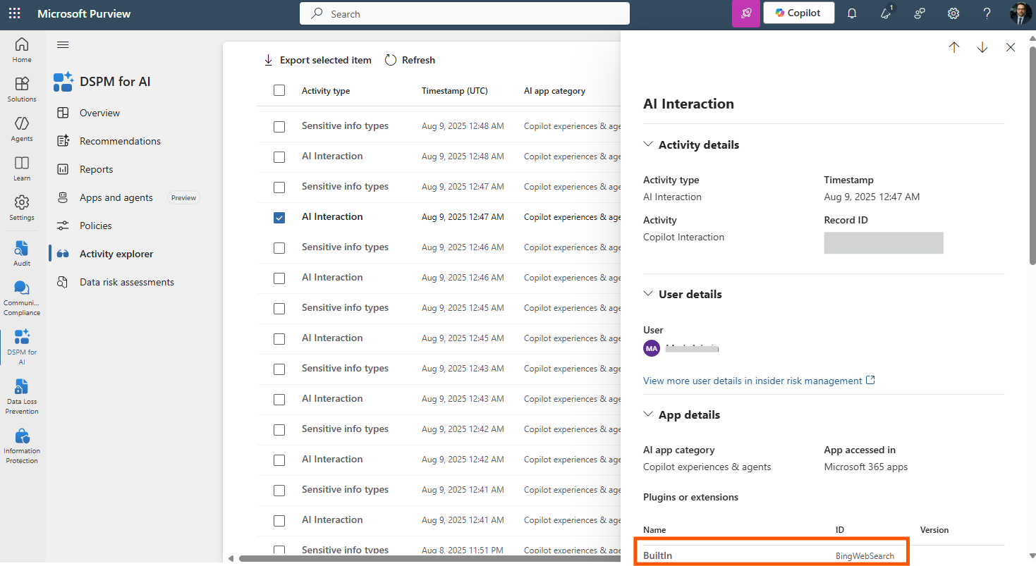 Microsoft 365 Copilot Auditing Sample - Part 1: Web-Grounded Prompts
