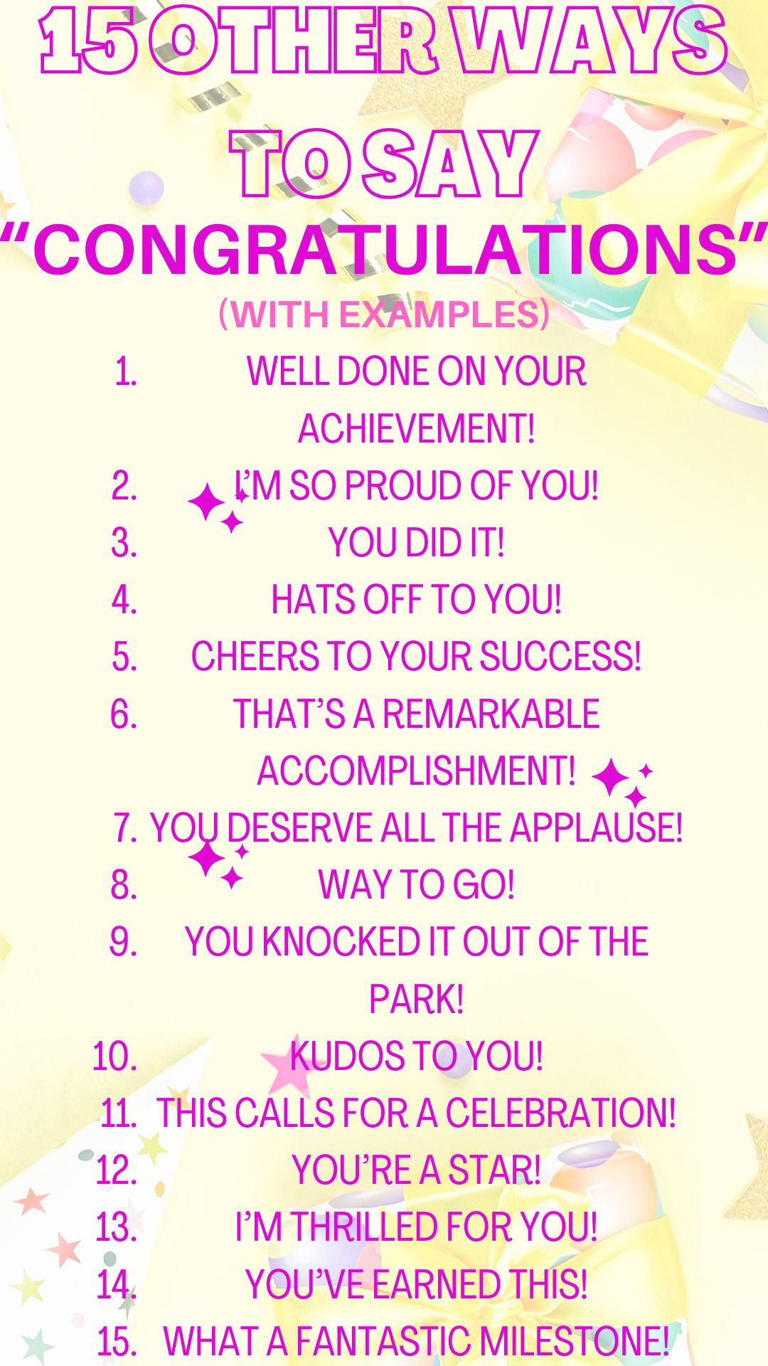 15 Other Ways to Say “Congratulations” (with Examples)