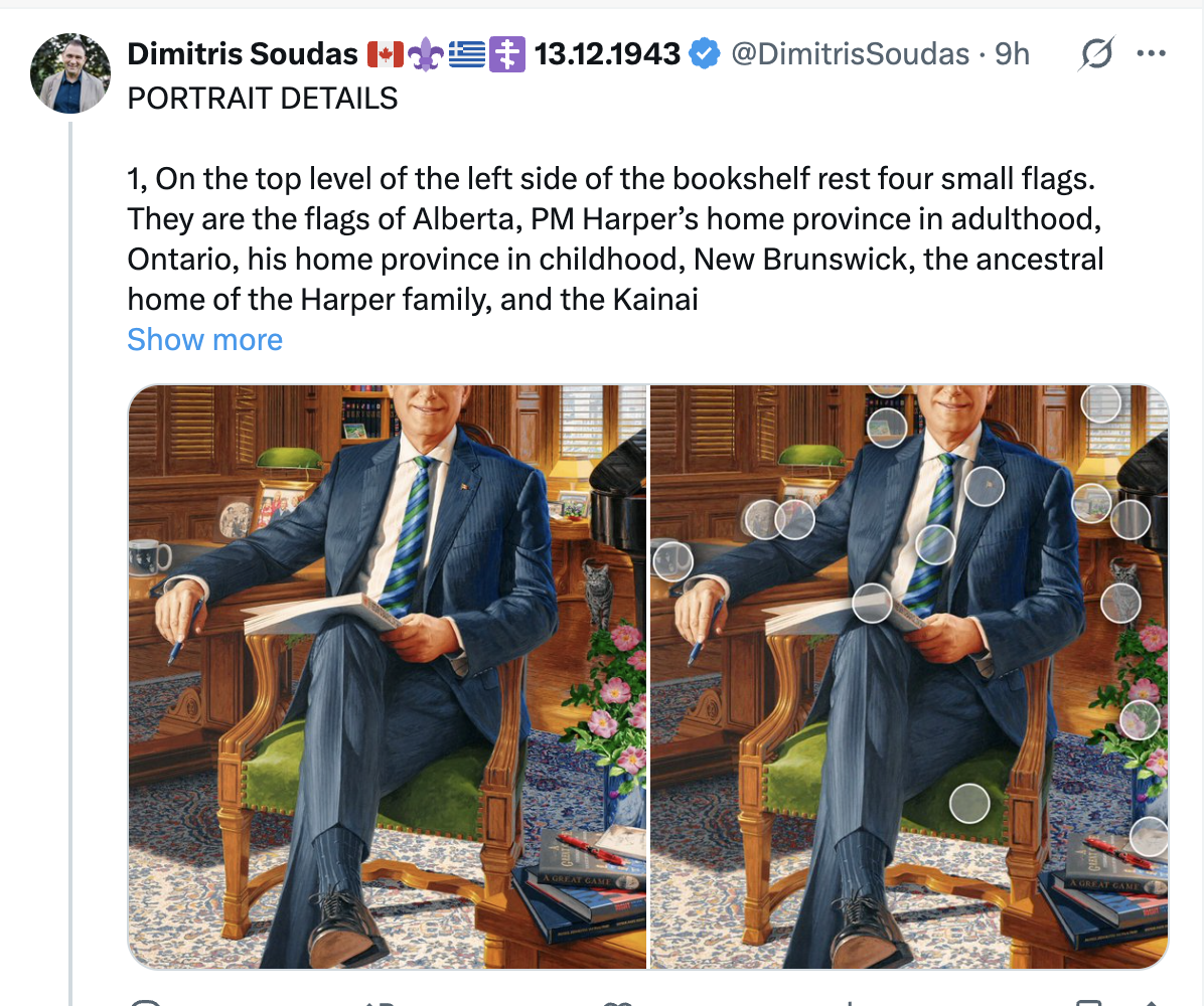 Details of the official portrait of Stephen Harper...