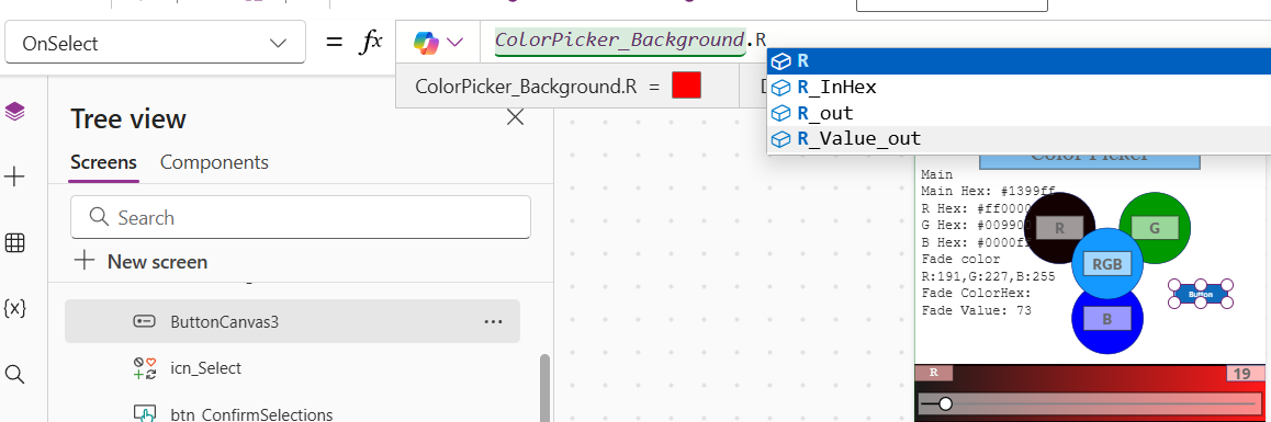 Colour Picker in Canvas Power App as Component