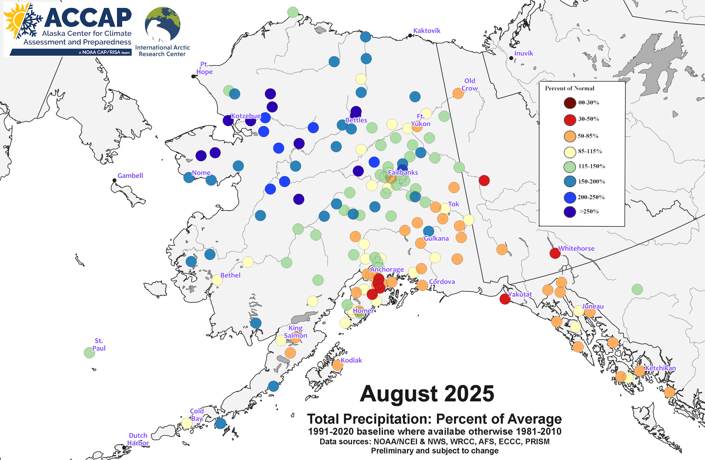 Alaska August 2025 Climate Summary - by Rick Thoman