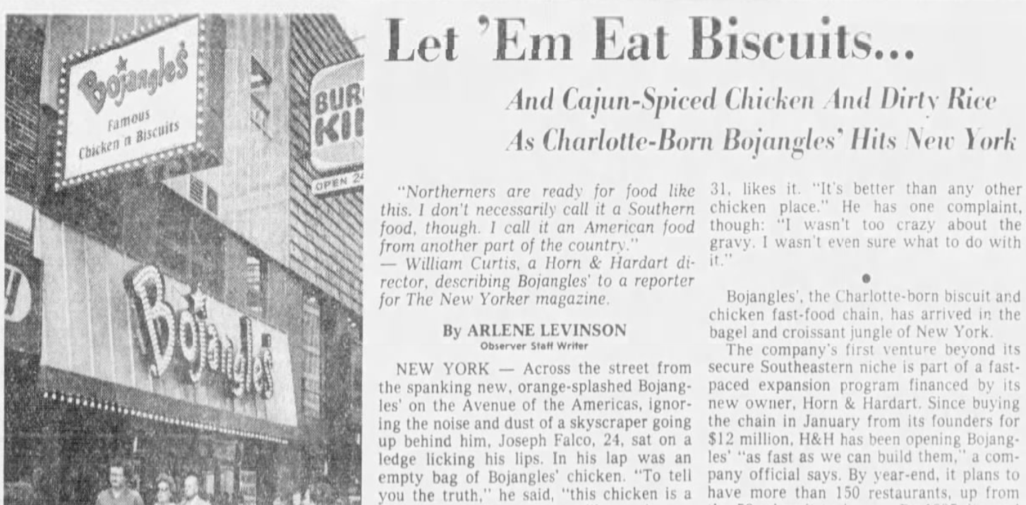 Bojangles has nationwide aspirations. We've heard this story before.