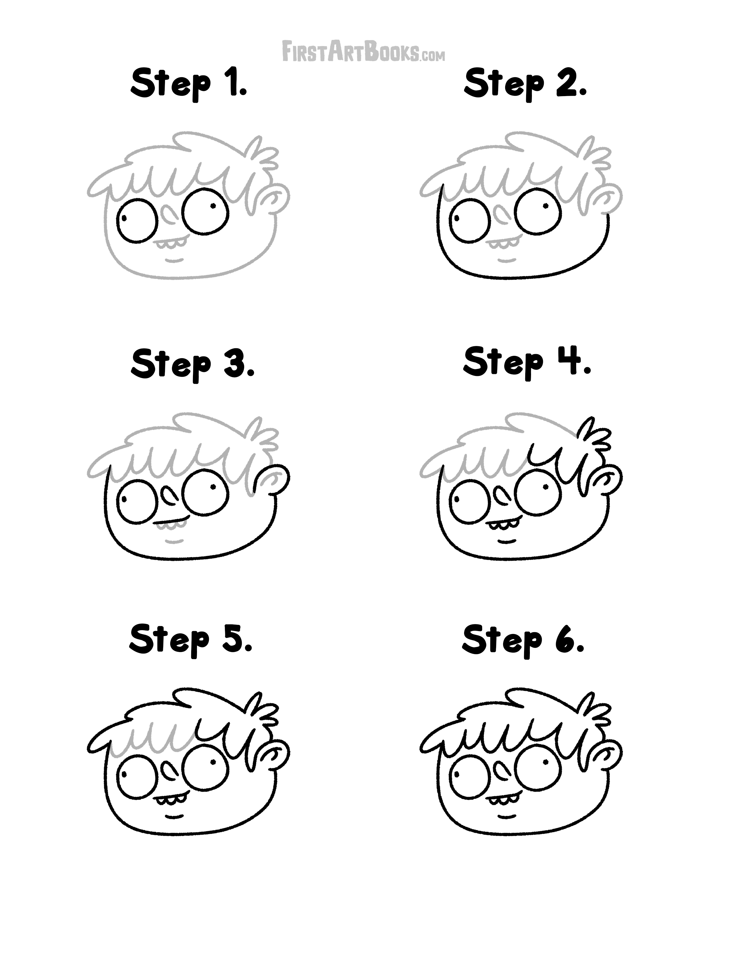 How To Draw A Silly Face (Free Drawing Page) | FirstArtBooks.com