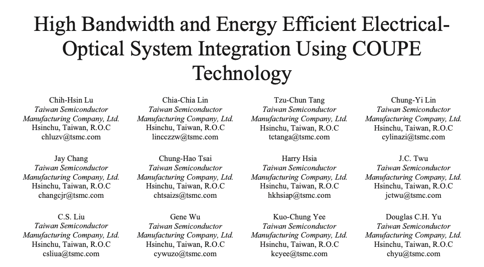 Electro-Optical Integration: TSMC’s COUPE Platform Enhances XPU-to-XPU ...