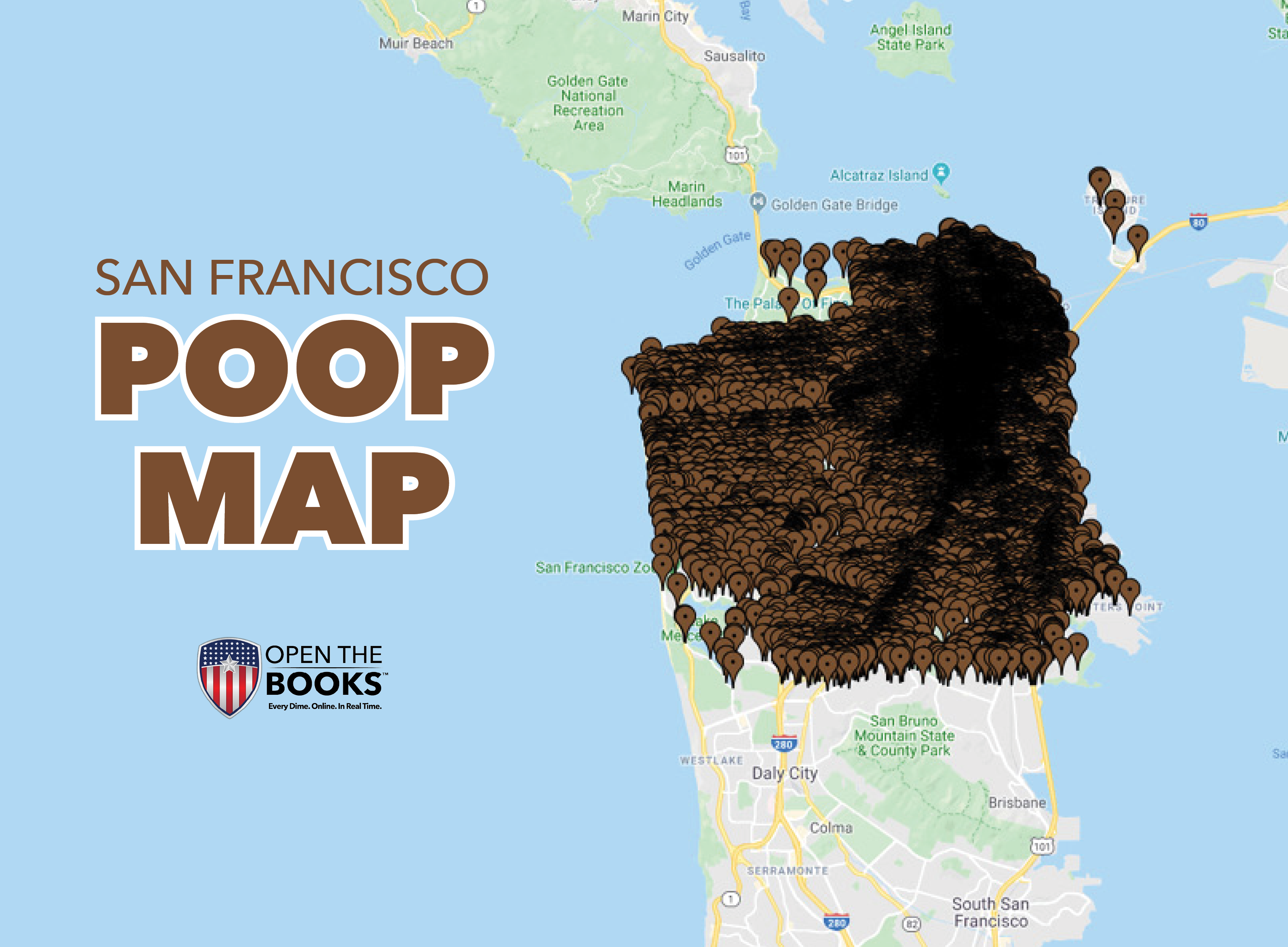 Updated! The San Francisco Poop Map By OpenTheBooks In Real Time
