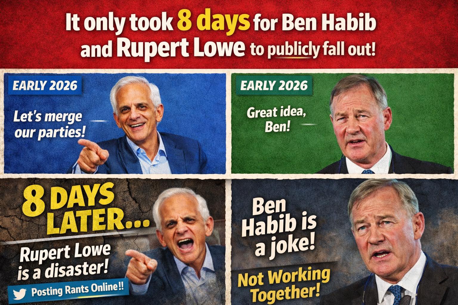It only took 8 days for Ben Habib and Rupert Lowe to publicly fall out.