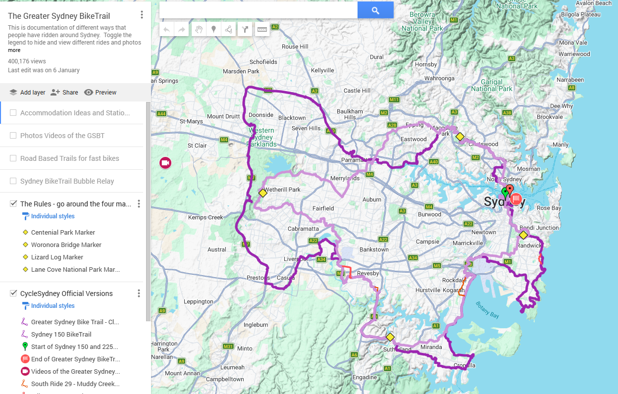 Greater Sydney Bike Trail (GSBT): The 150 and 220km Guides