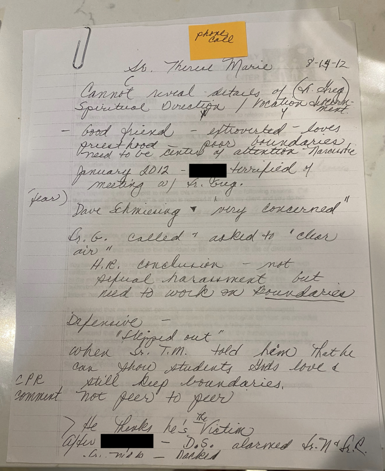 Allegations Against Father Gregory Plow, TOR, currently assigned to ...