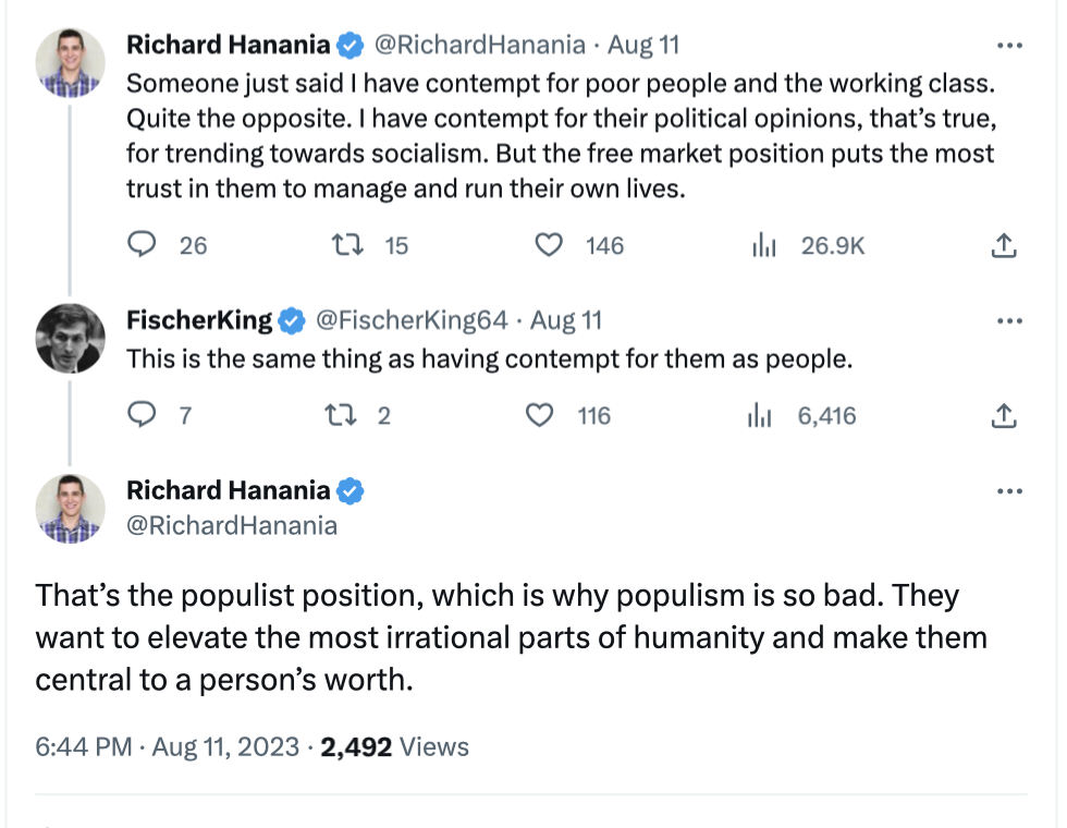 Populism Makes Worse People - Richard Hanania's Newsletter