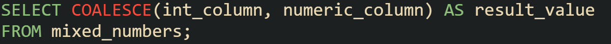 Using COALESCE to Pick the First Non Null Value