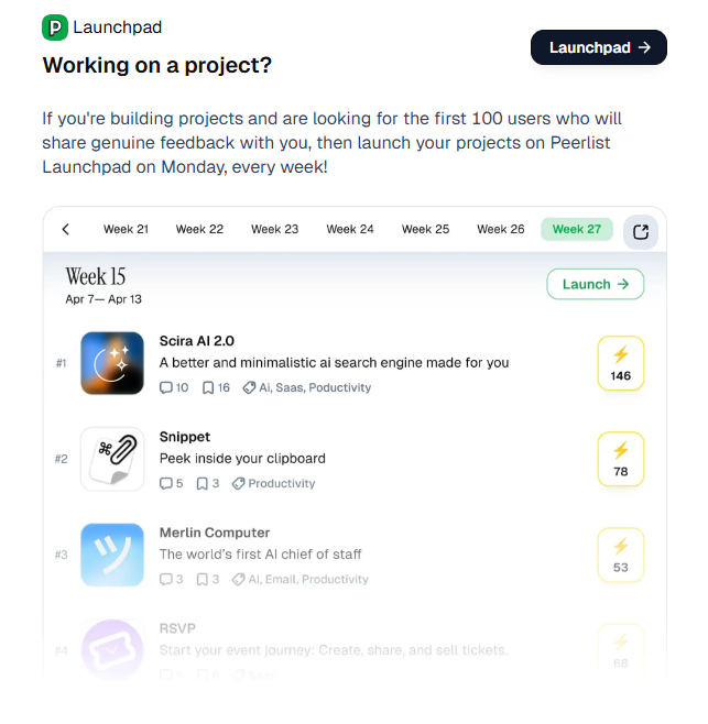 Peerlist The Professional Network for builders to show and tell