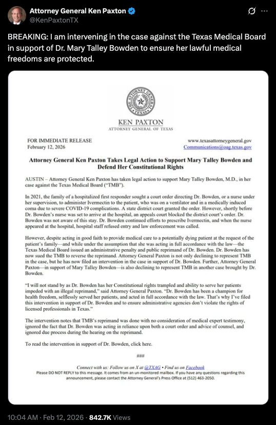 Texas Attorney General Takes Dr. Mary Talley Bowden’s Side Against ...