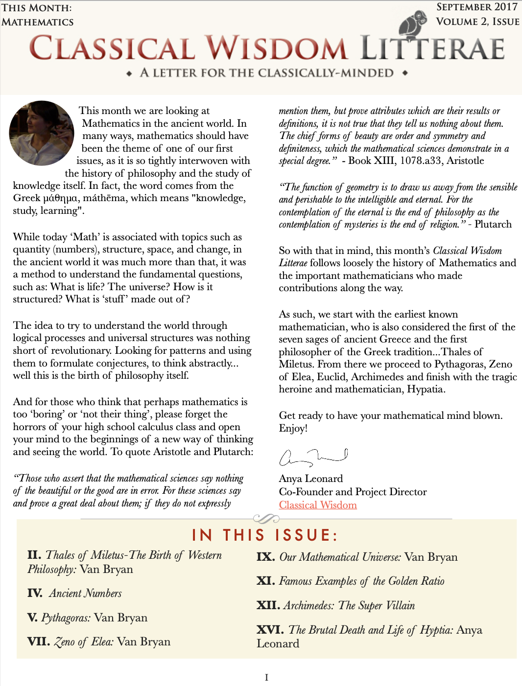 Mathematics - Classical Wisdom