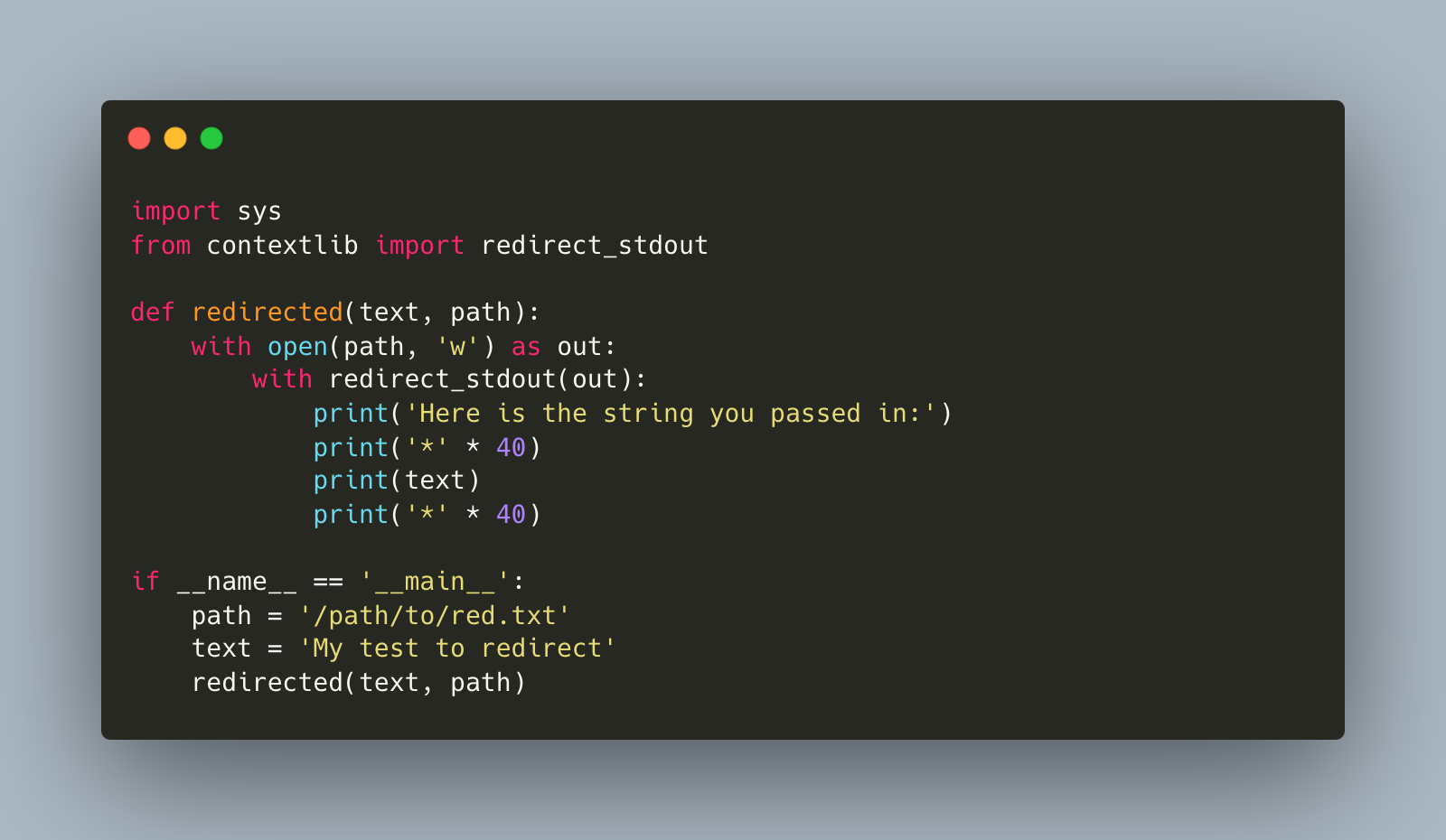 Python 101 - Redirecting stdout - by Mike Driscoll