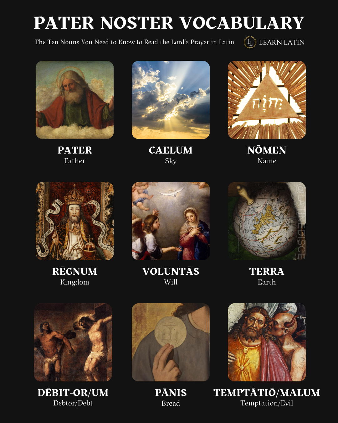 Pater Noster Illustrated - Learn Latin