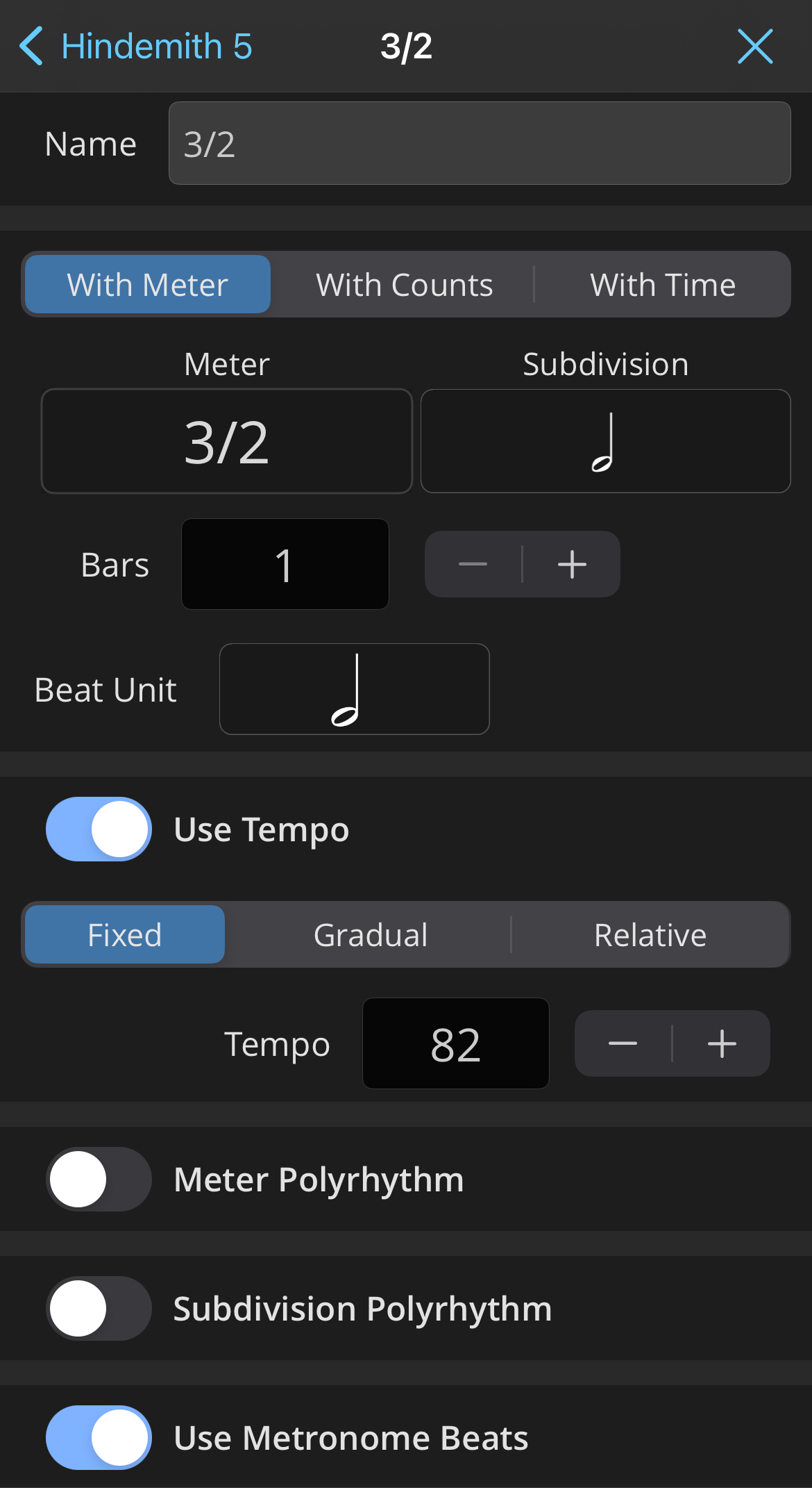 TonalEnergy Metronome: Creating a "Preset Group" with Complex Meter Changes