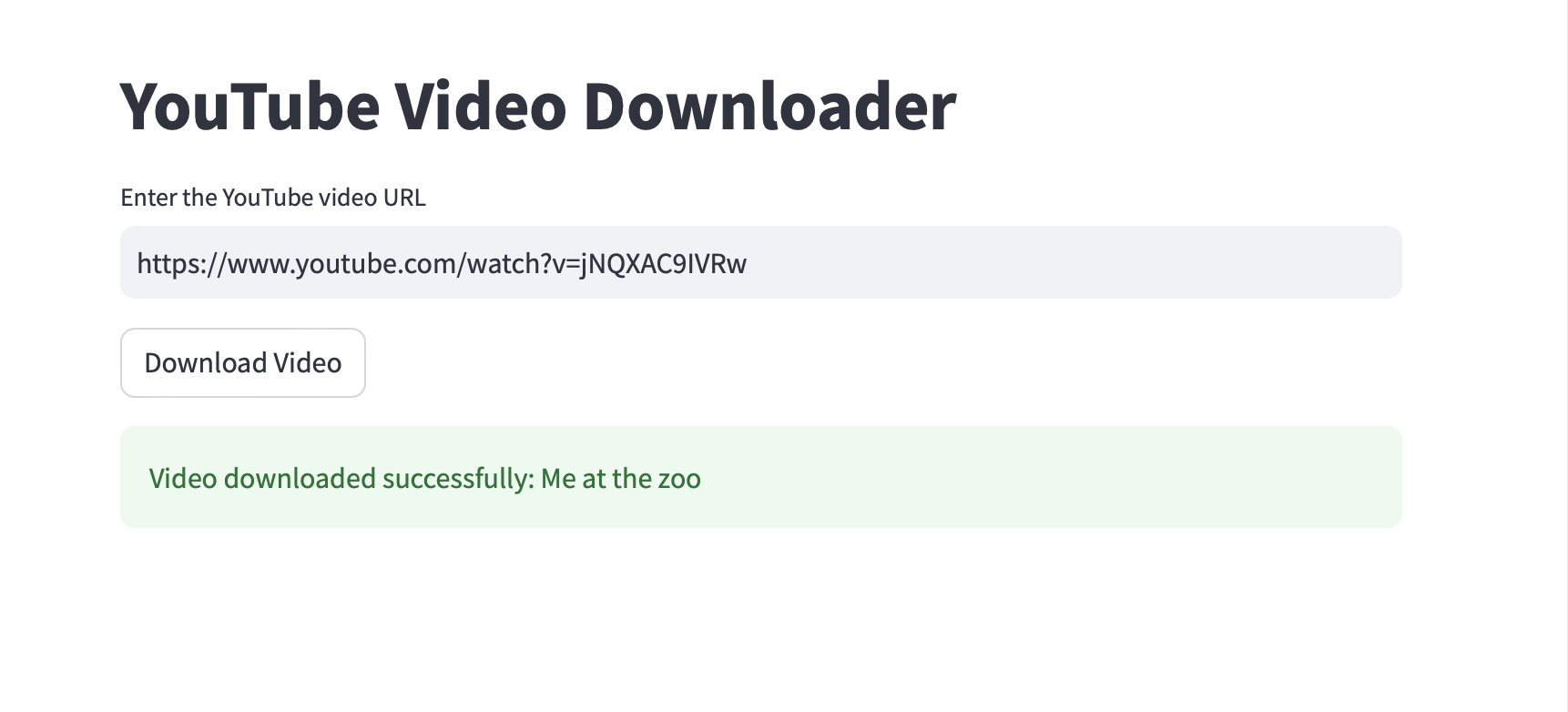 YouTube Downloader Web App built with Streamlit