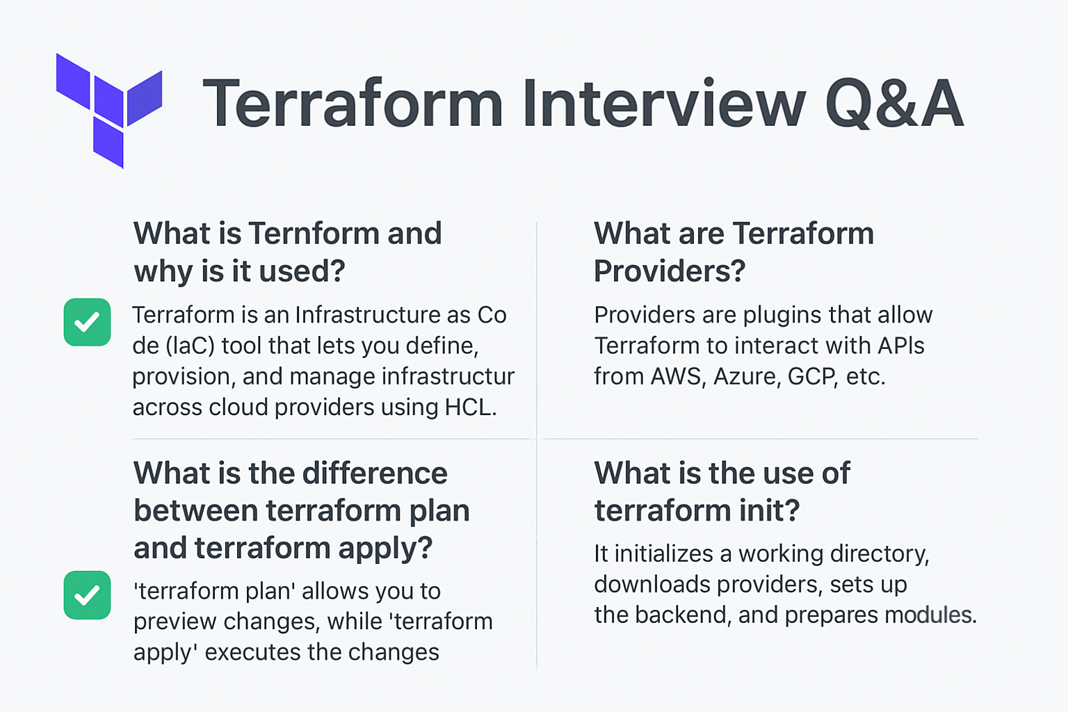 30 Most Asked Terraform Interview Questions & Answers (With Scenarios + Cheat Sheet)