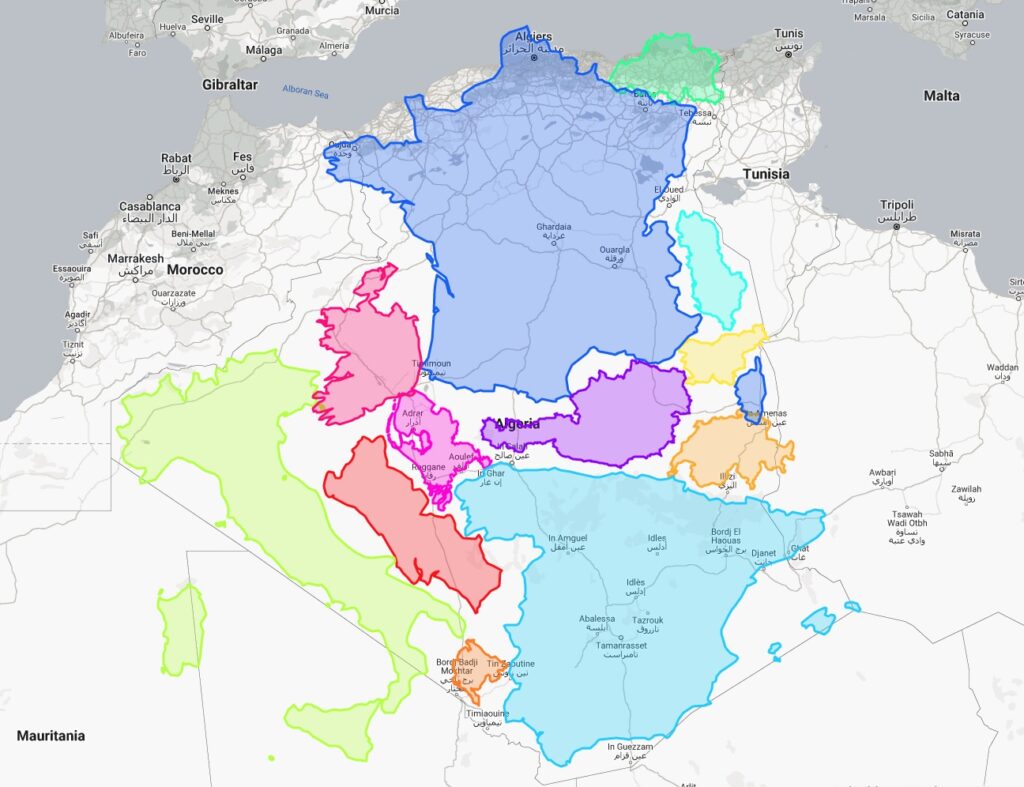 The true size of countries - by Miguel García Álvarez